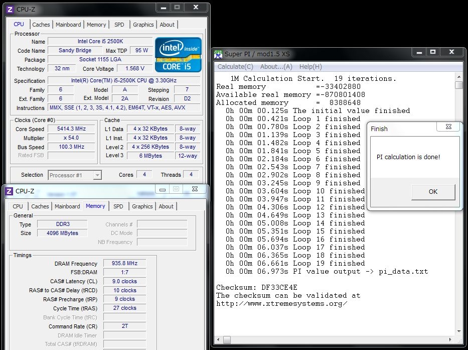 価格.com - 『Super PI/mod 1M桁@5.4GHz』インテル Core i5 2500K BOX 軽部さんのレビュー・評価投稿画像・写真「最強のパイ焼き石」[55532]
